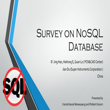 Survey on NoSQL Database | PPT