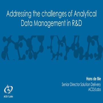 The challenges of Analytical Data Management in R&D | PDF