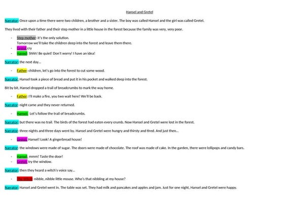 Hansel and Gretel Readers Theatre.pdf for kids | PPT