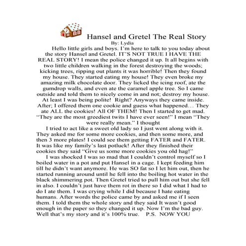 Hansel and gretel the real story | DOC