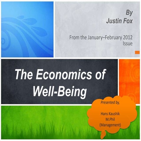 The Economics of Well-being | PPTX