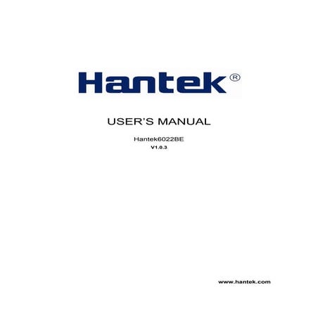 Hantek6022 be manual english(v1.0.3) | PDF