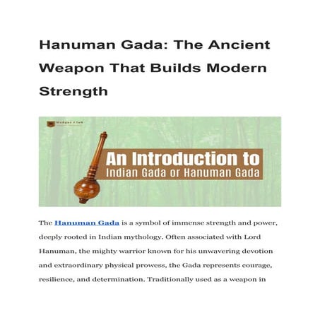 Hanuman Gada: A Complete Guide For Beginners | DOCX