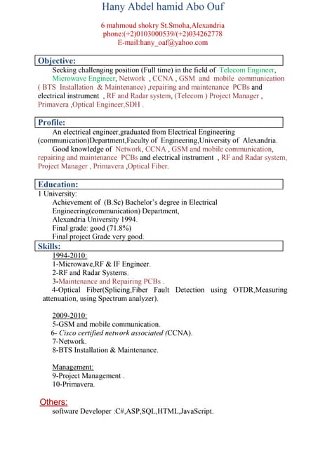 Hany Resume | PDF