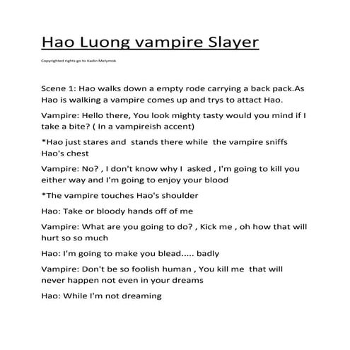 Hao luong vampire slayer script | DOCX