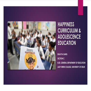 happiness curriculum for adolescents education | PPTX