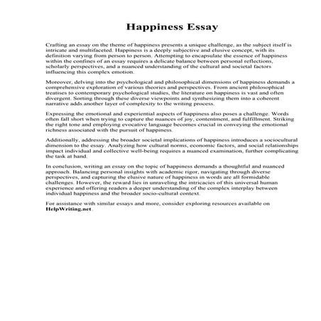 Happiness Essay.pdf | Books and Literature