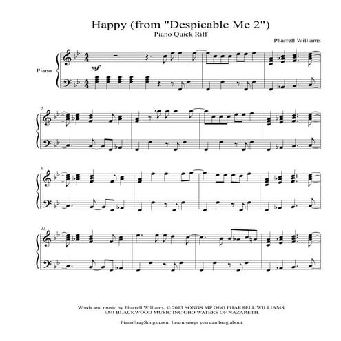 Happy - pharrell williams - Piano | PDF