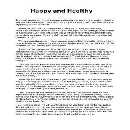 Happy and healthy | PDF