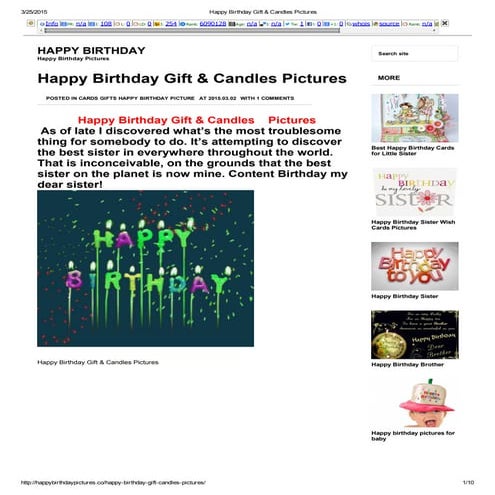 Happy birthday gift & candles pictures | PDF