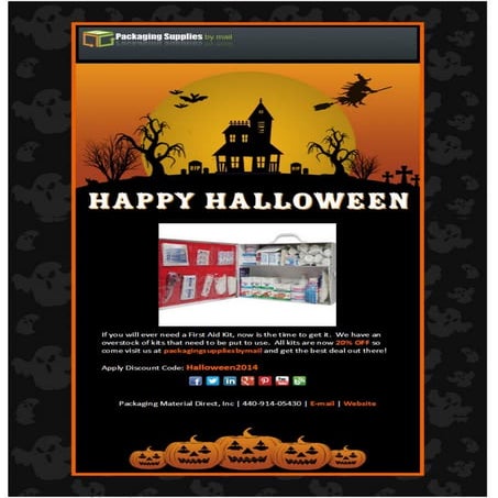 Happy halloween day 20% off all first aid kits | PDF
