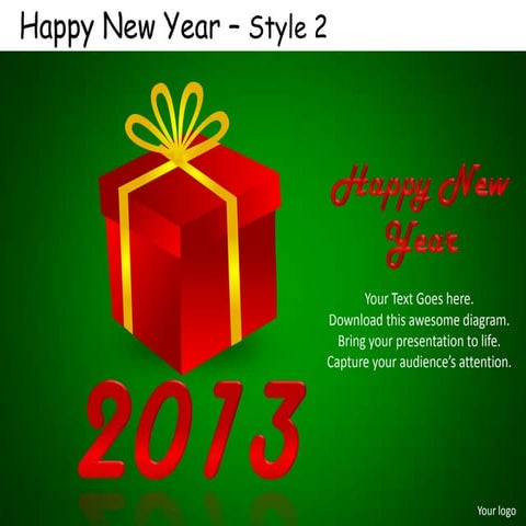Happy new year celebration style 2 powerpoint templates | PPTX