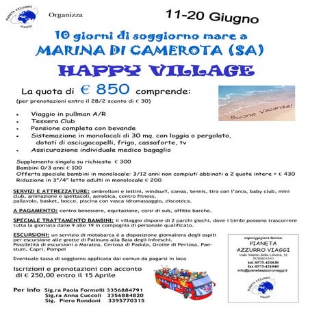 Happy village SOGGIORNO MARE A GIUGNO | PDF
