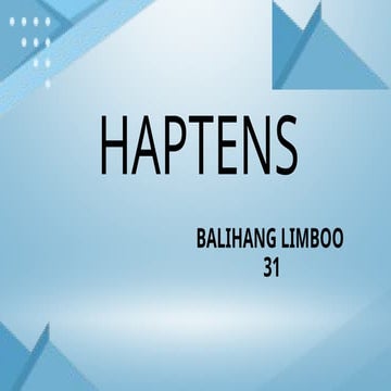 Haptens | PPTX