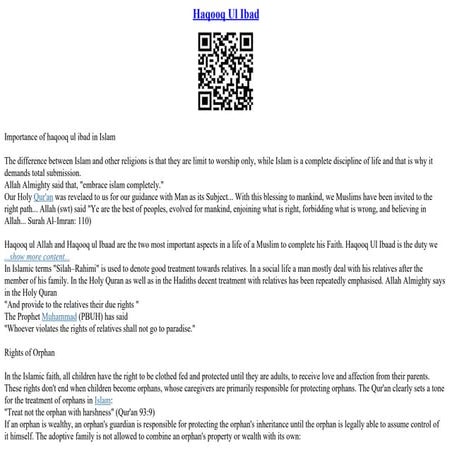 Haqooq Ul Ibad | PDF