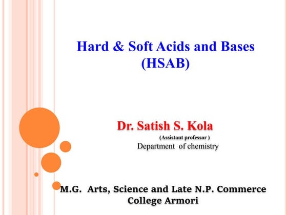 hard and soft acid and bases | PPTX