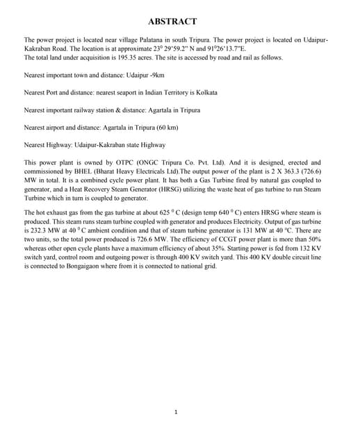 OTPC-Palatana 726.6MW combined cycle power generation | PPT | Power and ...