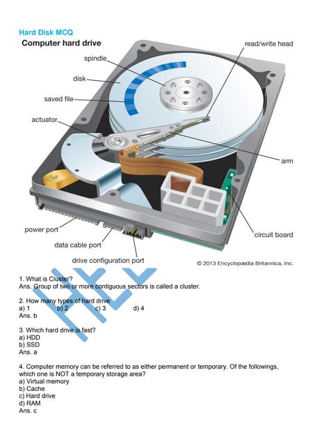 Hard Disk MCQ (HDD Questions and Answers) | PDF Hard Disk MCQ (HDD Questions and Answers) | PDF