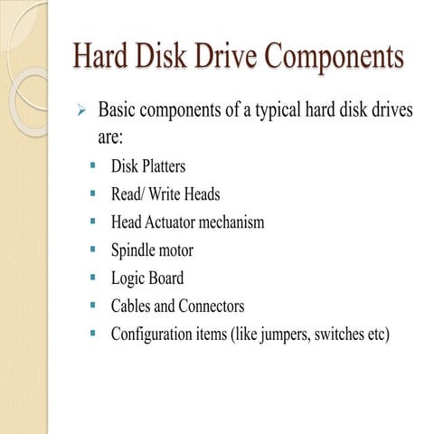 Hard disk drive components | PPTX