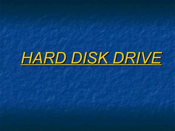 Hard disk PPT | PPT | Operating Systems | Computer Software and Applications