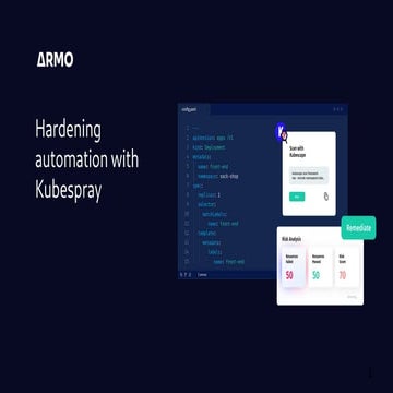 Hardening automation with Kubespray by Alessio Greggi | PPT