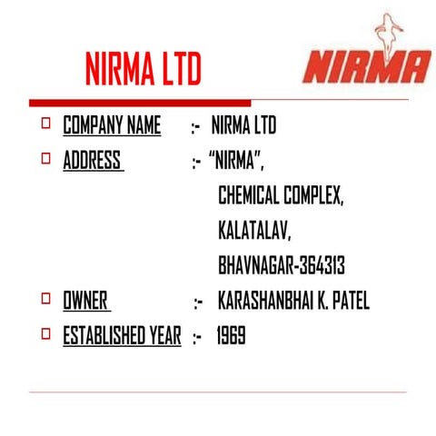 Nirma | PPT