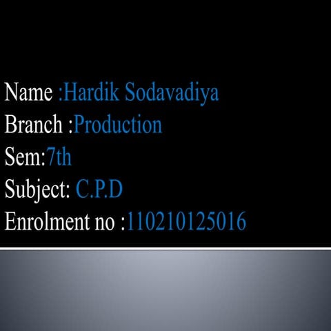Hardik sodavadiya cpd-ppt | PPTX | Business and Finance