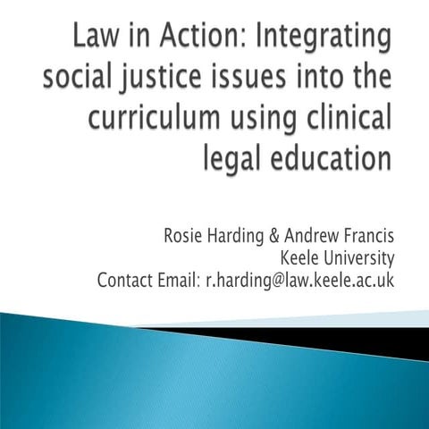 Law in Action: integrating social justice issues into the curriculum ...