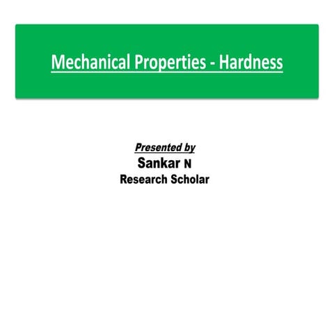 Hardness- | PPT