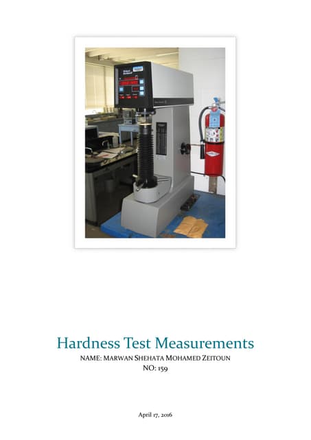 Presentation on Hardness Testing | PPT