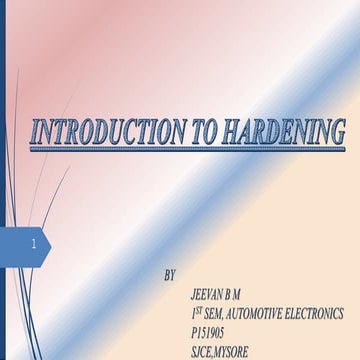 HARDENING by Jeevan B M | PPT