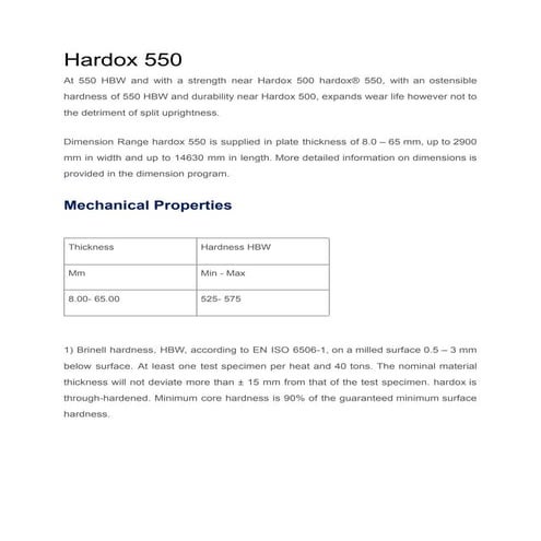 Hardox 550 | PDF