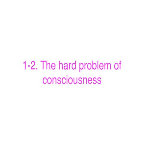 The hard problem of consciousness | PPT