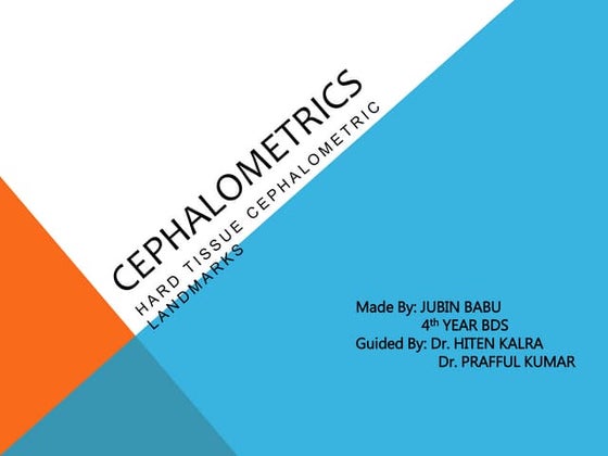 Cephalometrics ( landmarks,Lines and Planes ) | PPTX | Ear, Nose and ...