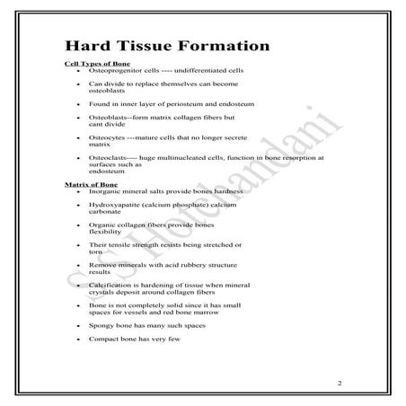 Hard tissue formation | DOC