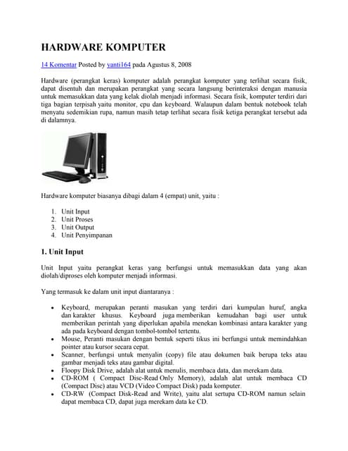 Perangkat Keras Komputer (Hardware) | PPTX