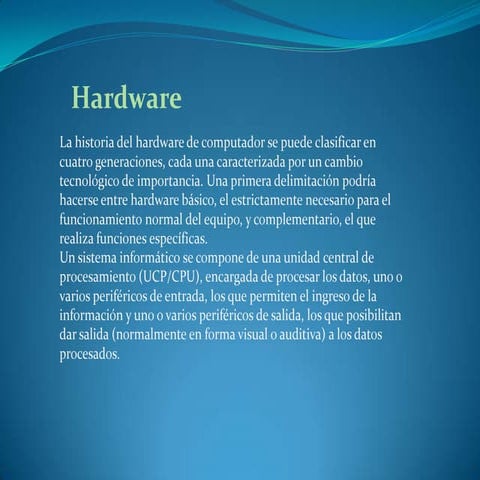 Arquitectura del hardware de informatica | PPTX