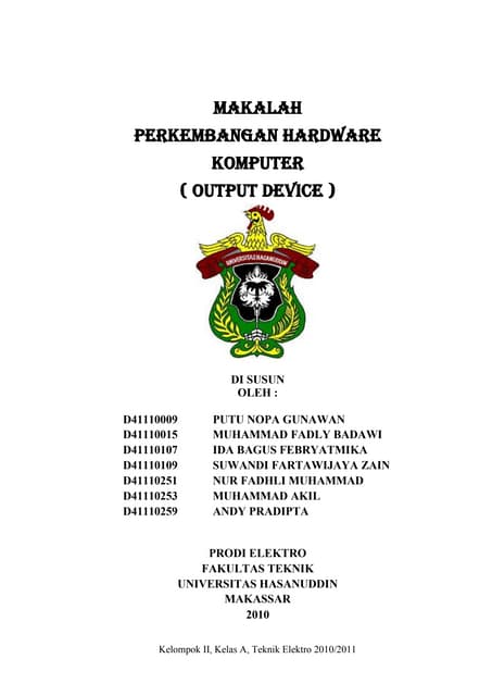 Makalah input dan output device | PDF