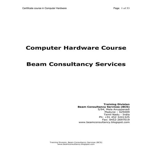 computer Hardware coursebook | PDF