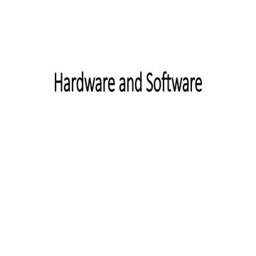 Hardware and software | PPTX