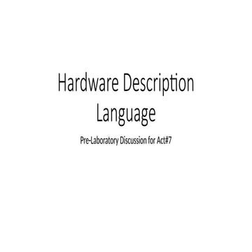 Hardware Description Language - Introduction to Verilog | PPTX