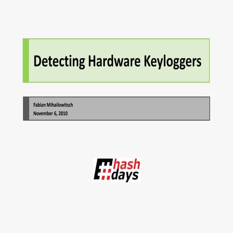 Detectando Hardware keylogger | PDF
