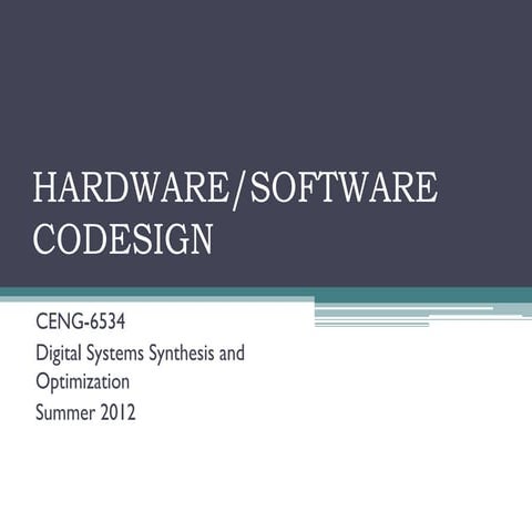 Hardware Software Codesign Pptx Computer Software And Applications
