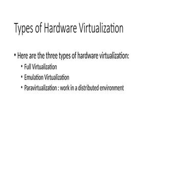 Hardware Virtualization on cloud computing technology | PPT