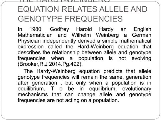 Hardy weinberg law | PPTX