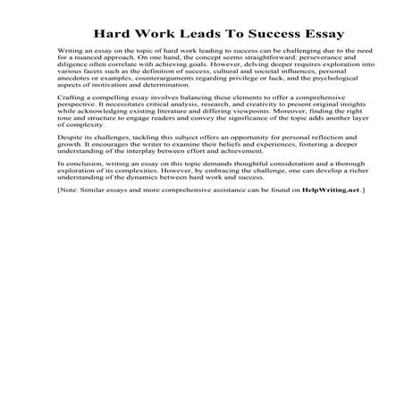 Hard Work Leads To Success Essay.pdf