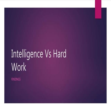 Hard work vs intelligence | PPTX