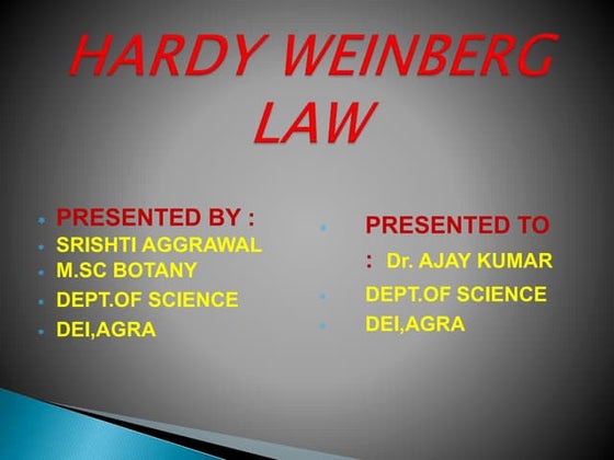 Hardy weinberg law | PPTX