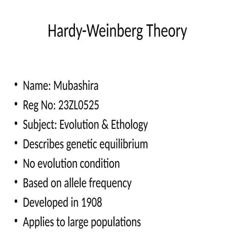 Comprehensive Overview of Hardy-Weinberg Equilibrium in Population ...