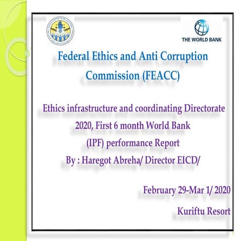 Haregot abreha anti corruption report -world bank | PPT